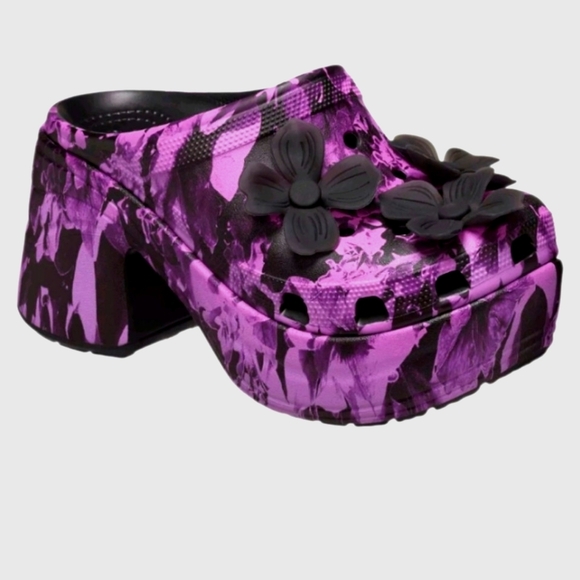 CROCS | Shoes | New Crocs Siren Hyper Floral Platform Slip On Comfort ...